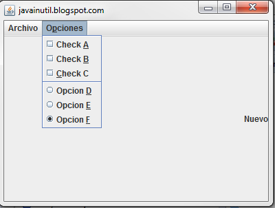 Java Util: Java: Menu con swing.