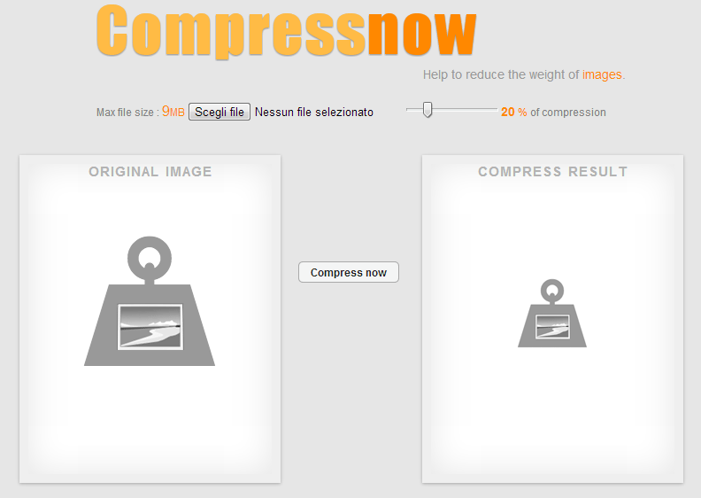 CompressNow: comprimere immagini JPG, JPEG, GIF e PNG online