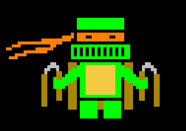 8-Bit City: Pixel Art: Michaelangelo TMNT
