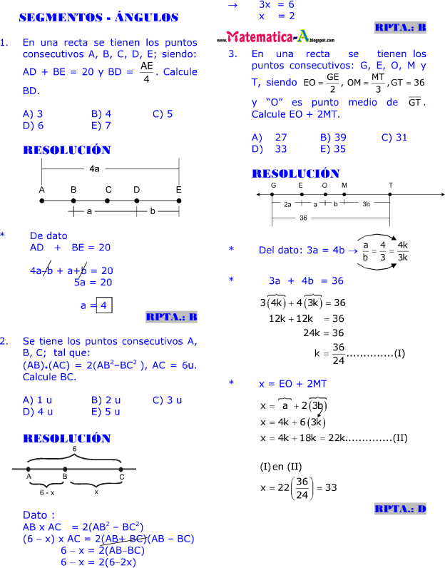 SEGMENTOS - ÁNGULOS EJERCICIOS DESARROLLADOS IMPRIMIR GRATIS ...