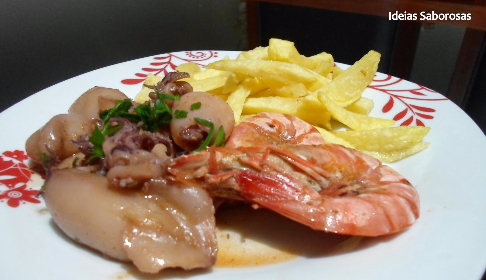 Ideias Saborosas: Lulas à Algarvia com Camarão