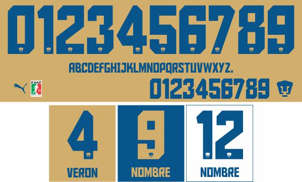 Pumas 2012-2013 tipografia