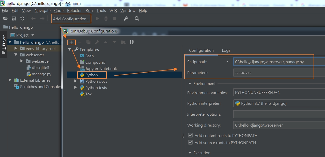 [python] 使用pycharm community建立django專案