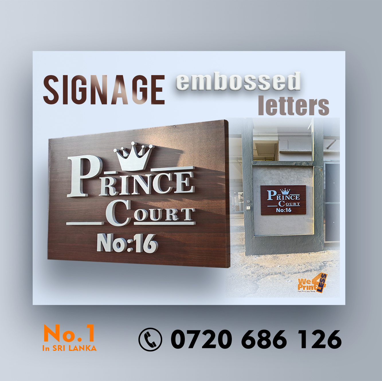 Signage embossed letters in Sri Lanka - Lanka Advertising