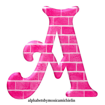 Precioso Abecedario en Ladrillos Rosa. Pink Bricks Abc. - Oh my Alfabetos!