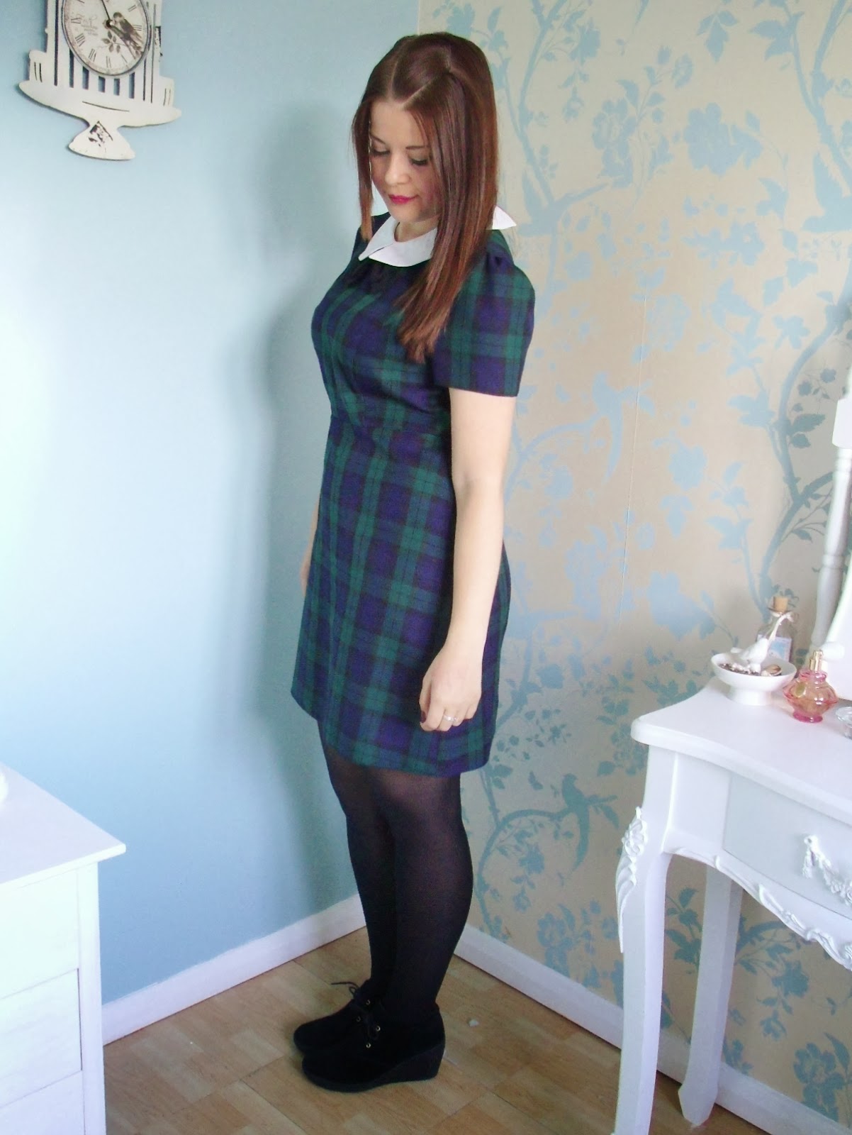 Primark Tartan Collar Dress OOTD ♥ - Victoria's Vintage Blog