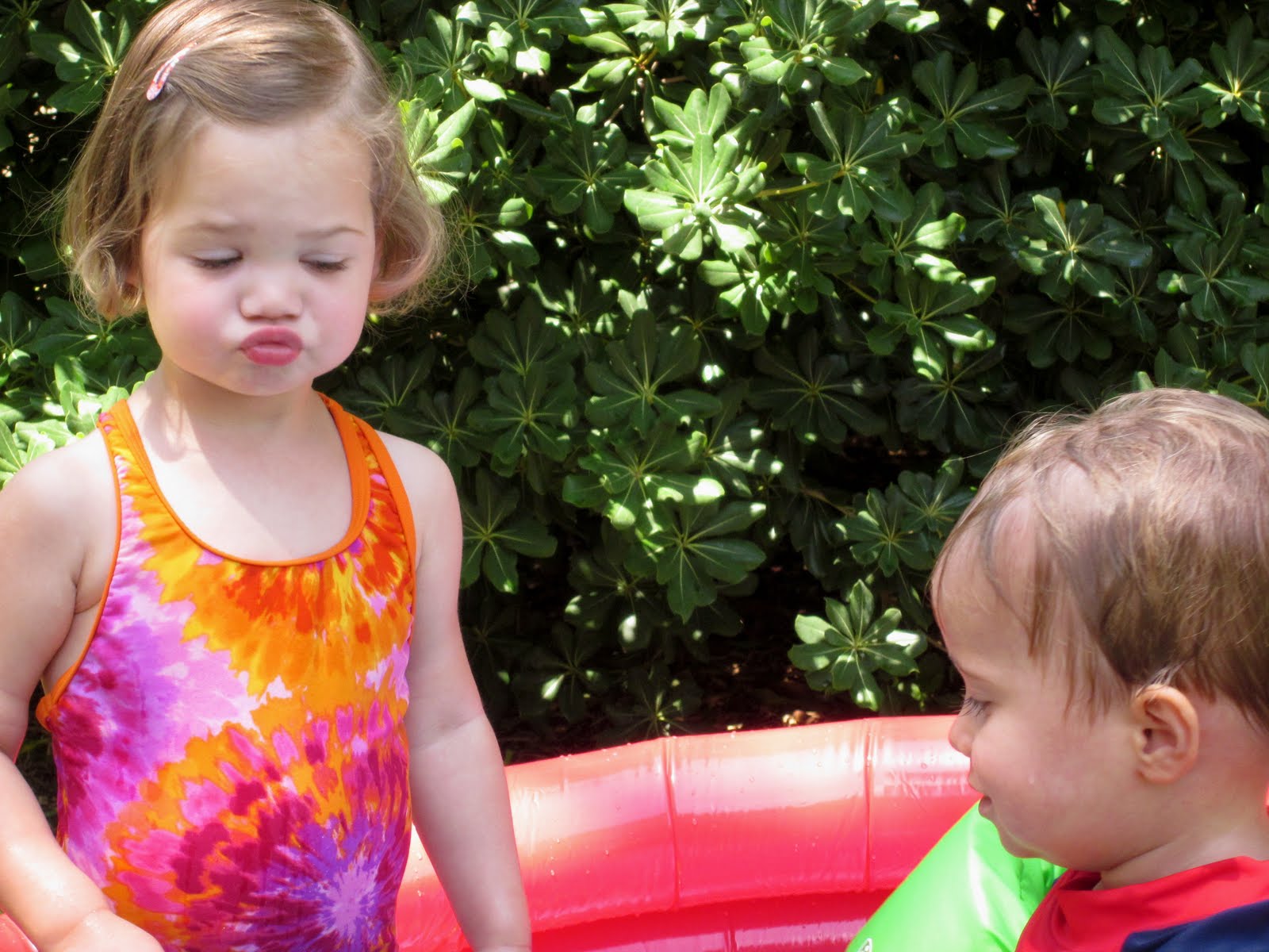 Nama and Poppy: Pool Party with teeny tiny boppers.