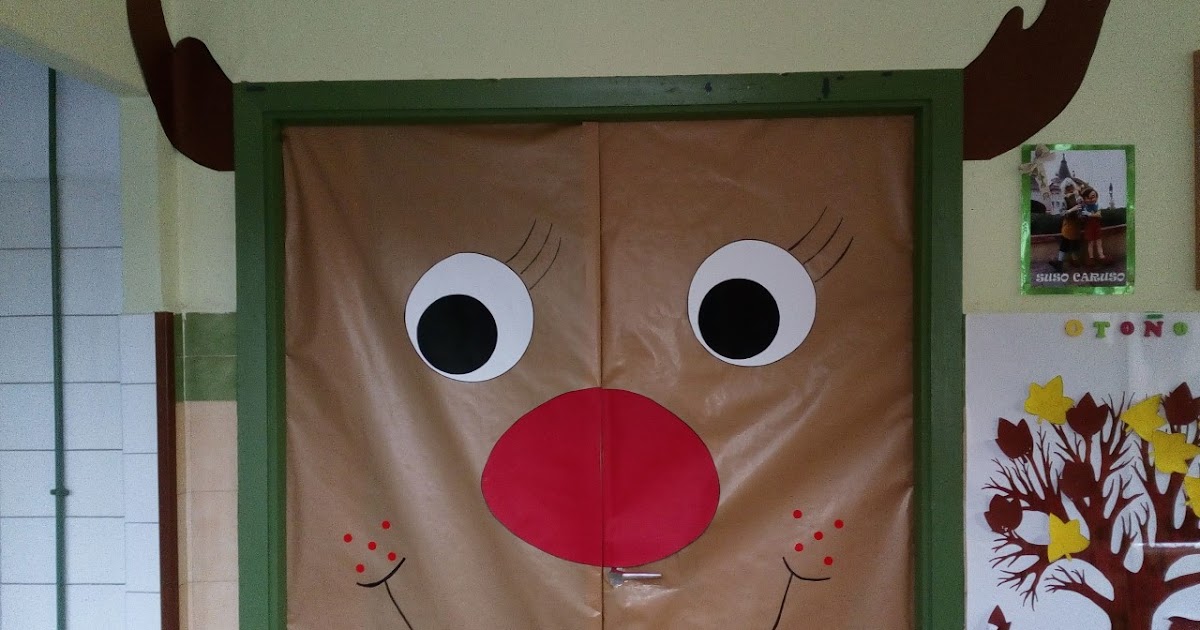 PEQUEÑOS MONSTRUITOS: PUERTA DECORADA. EL RENO RODOLFO