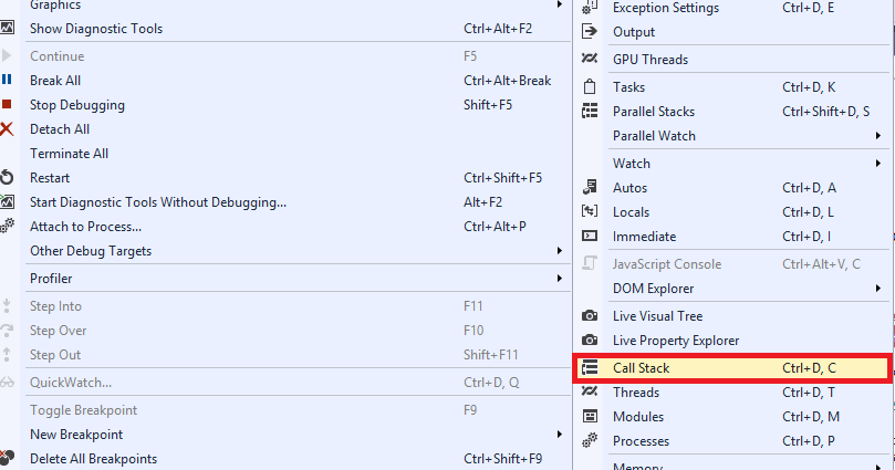 AX/D365 Technical Blog: Call Stack in Visual Studio Dynamics 365 ...