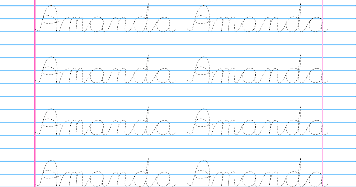 Nome Amanda pontilhado para imprimir