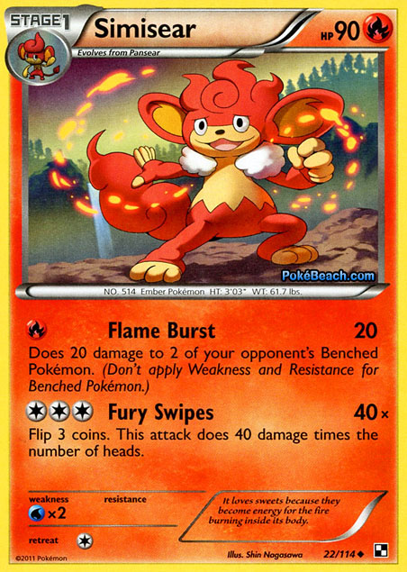 Simisear -- Black and White Pokemon Card Review | PrimetimePokemon's Blog