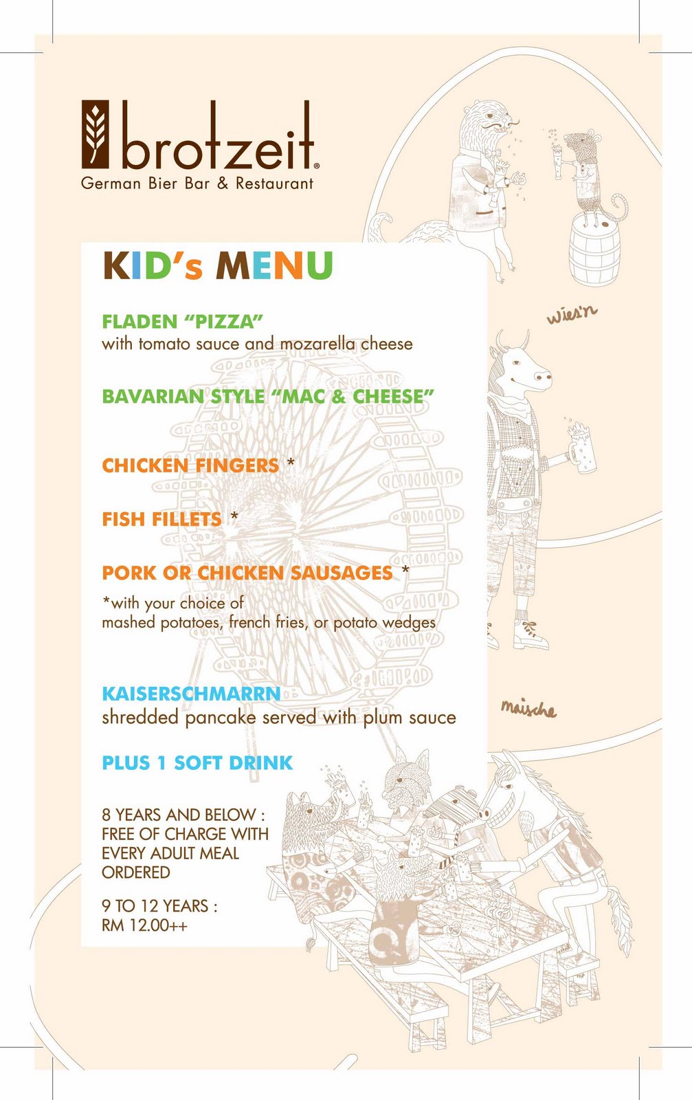 Food Street: Brotzeit® German Bier Bar & Restaurant Kid's Menu
