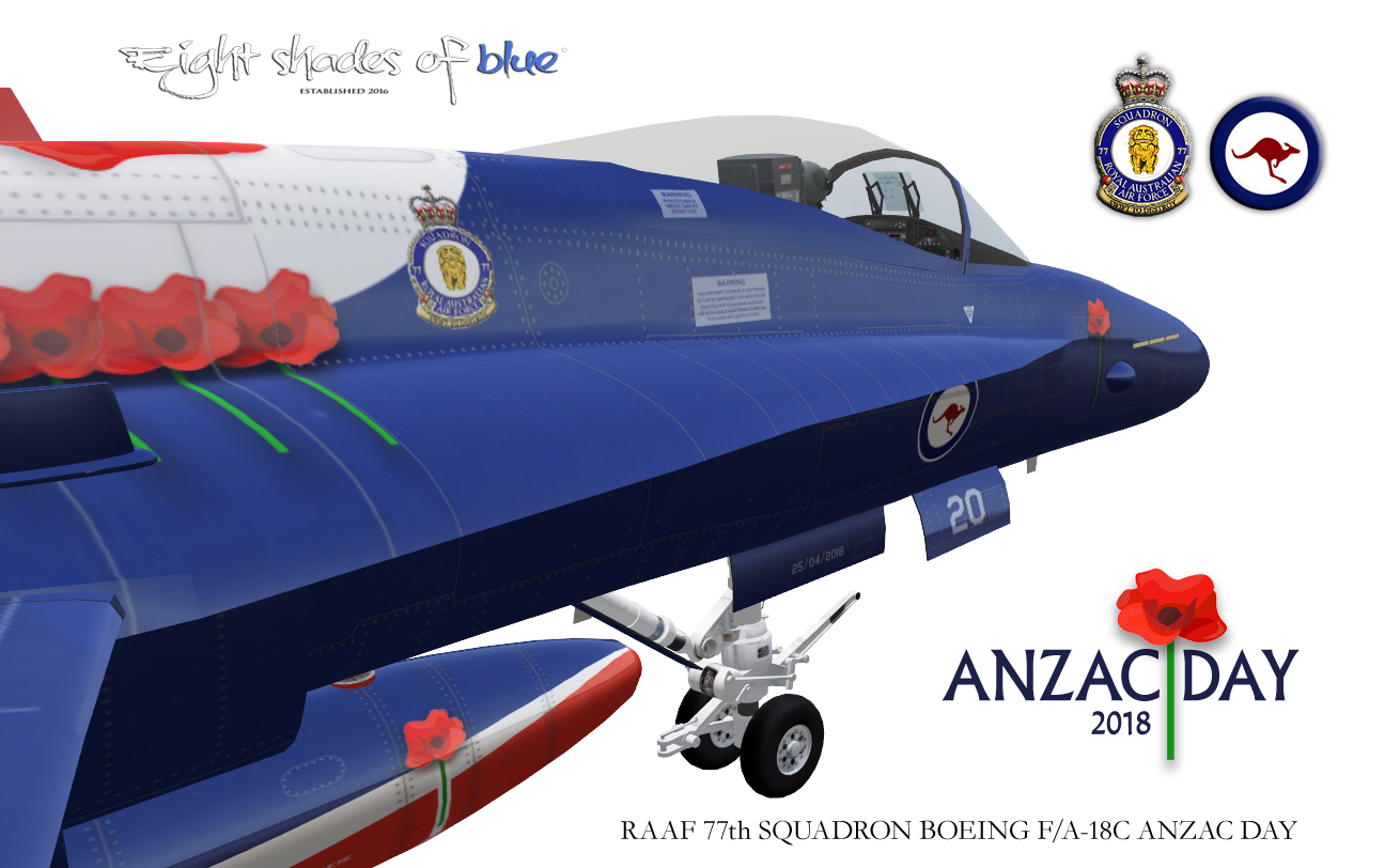 Eight Shades of Blue: RAAF 77th SQDR "Anzac Day" F/A-18C Hornet