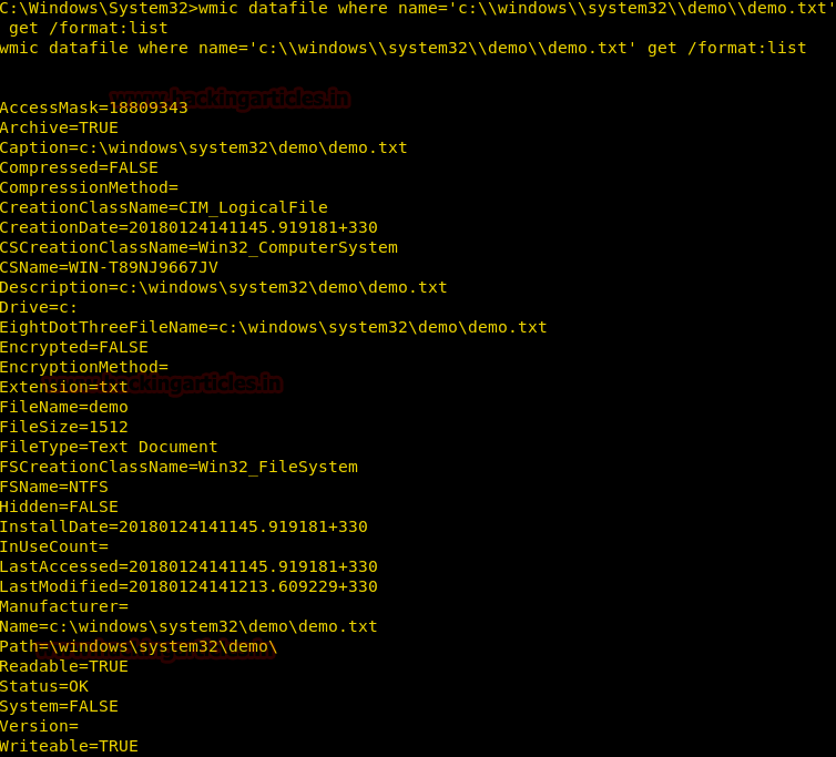 Post Exploitation Using Wmic System Command