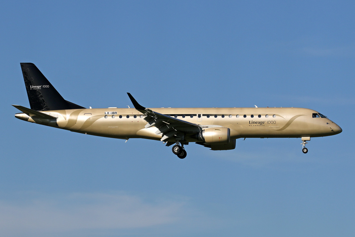 Planes and Trains - Planes 2016: LX-IBR / Embraer Lineage 1000 / Global ...