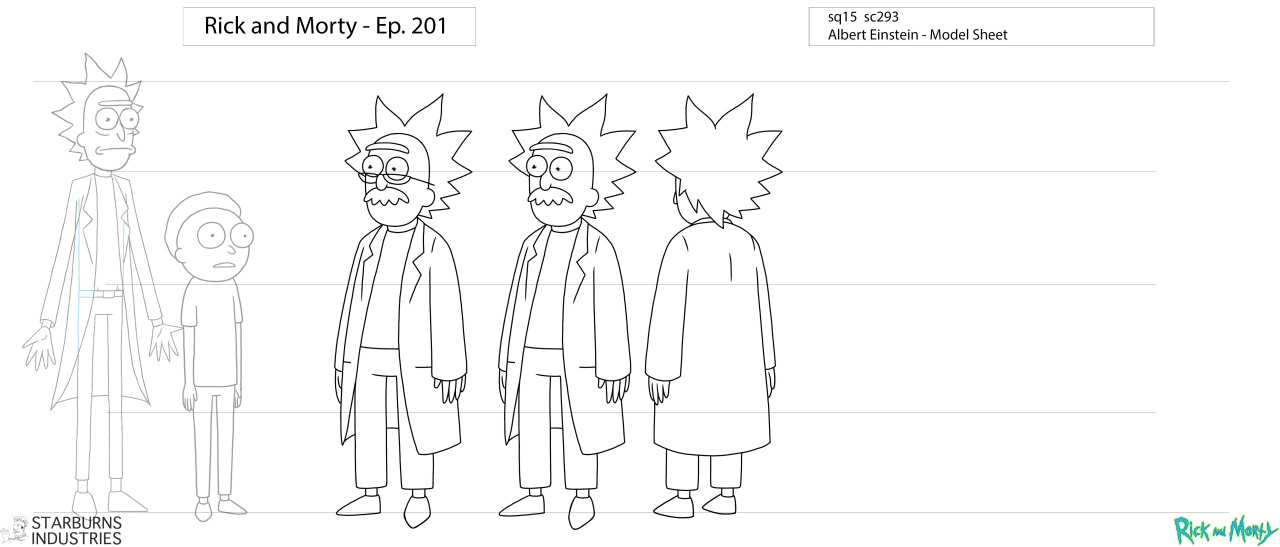 Cartoon Concept Design: Rick and Morty Animation Model Sheets