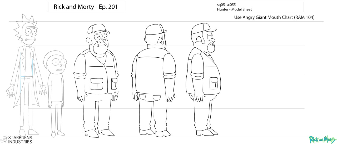 Cartoon Concept Design: Rick and Morty Animation Model Sheets