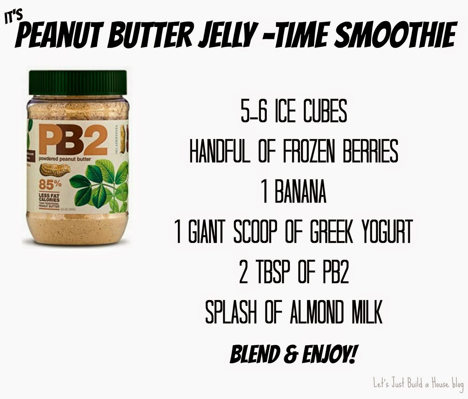Let's Just Build a House!: PB2 is Heaven Sent & a Smoothie Recipe