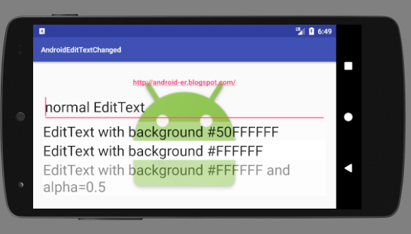 Android Document: Set background and alpha of EditText Android Document: Set background and alpha of EditText