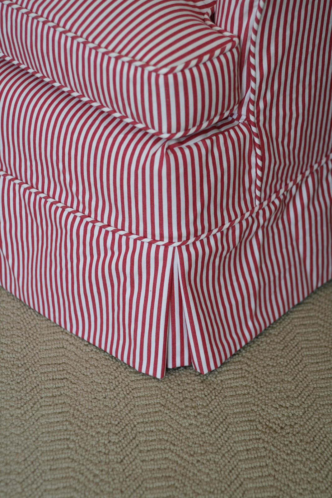 Custom Slipcovers by Shelley: Red/ white striped chair