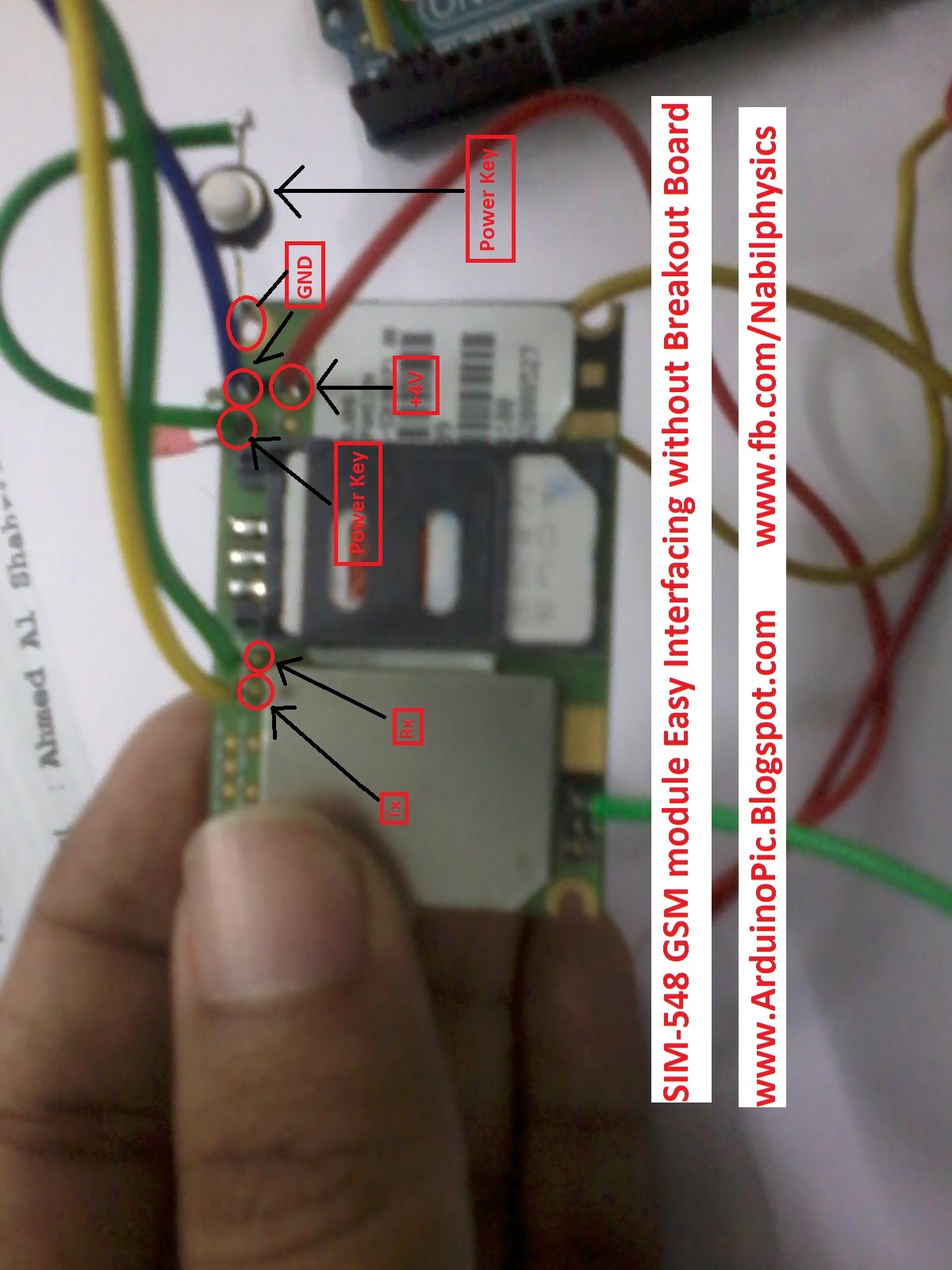 ARDUINO PROJECTS: sim-548 Interfacing without Breakout Board with ...