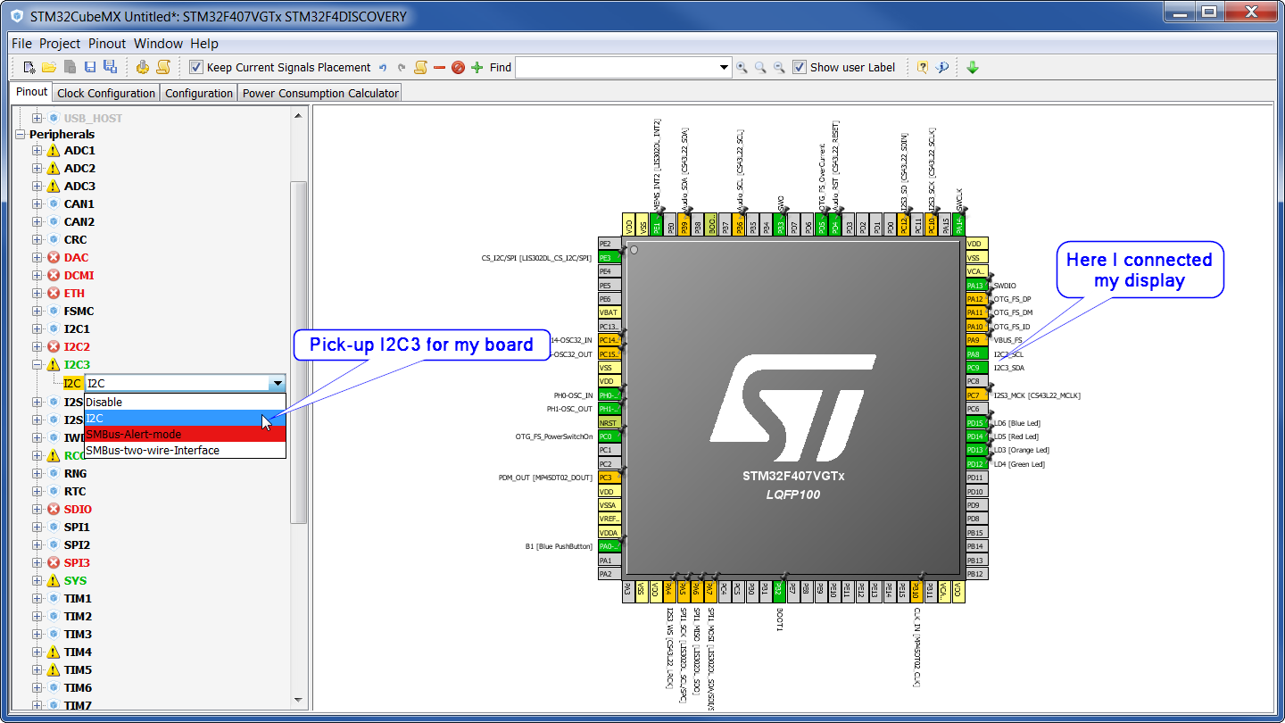 STM32 + I2C OLED SSD1306 + u8glib + CubeMX