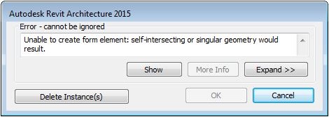 RevitCat: Unable to Create Form Element in Revit Massing Environment