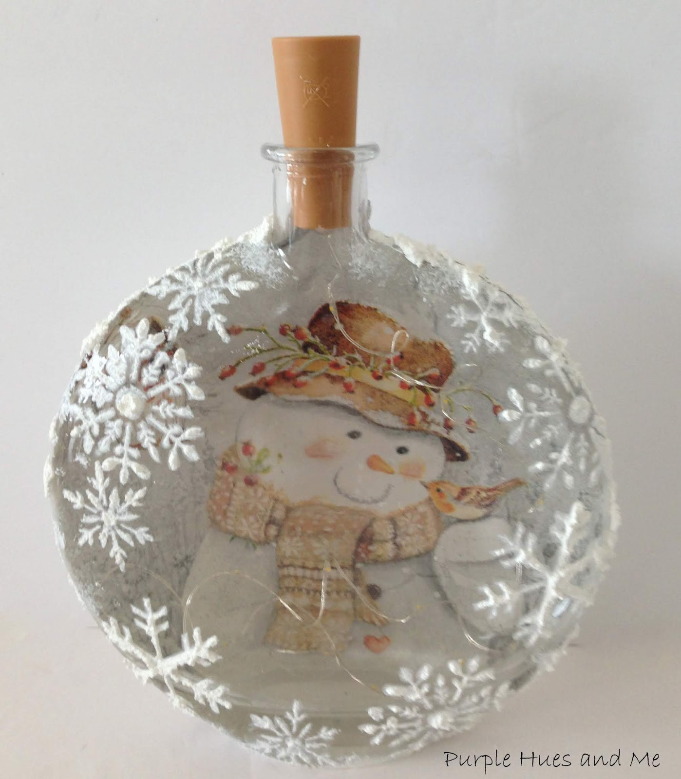 Decoupage Glass Bottles With Lights