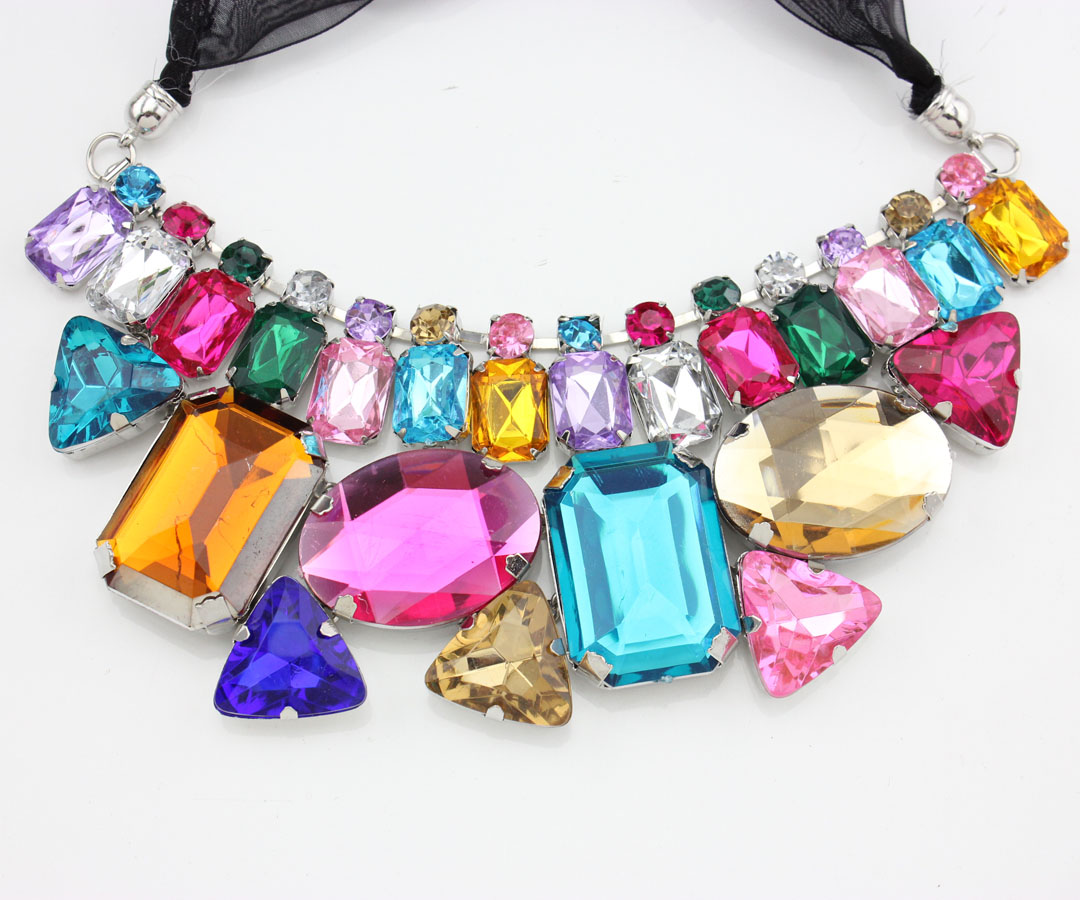 Wholesale Jewelry From China: Multicolor Rhinestones Statement ...