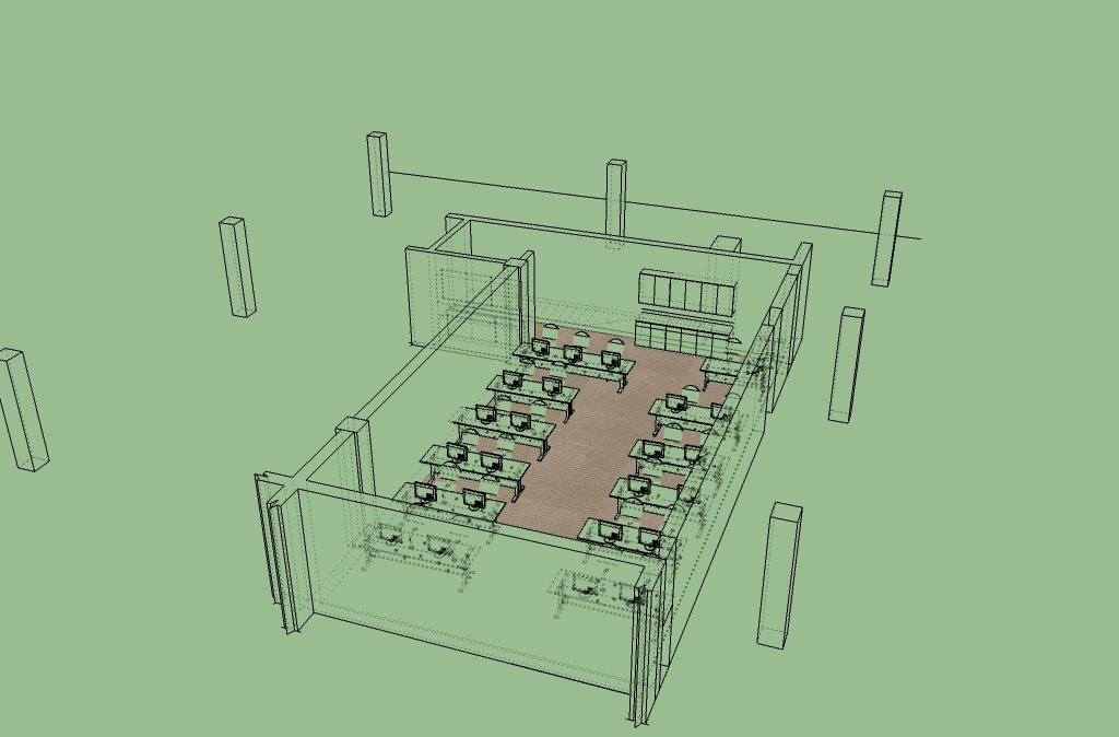 Design by Monica: SketchUp Rendering: Computer Lab