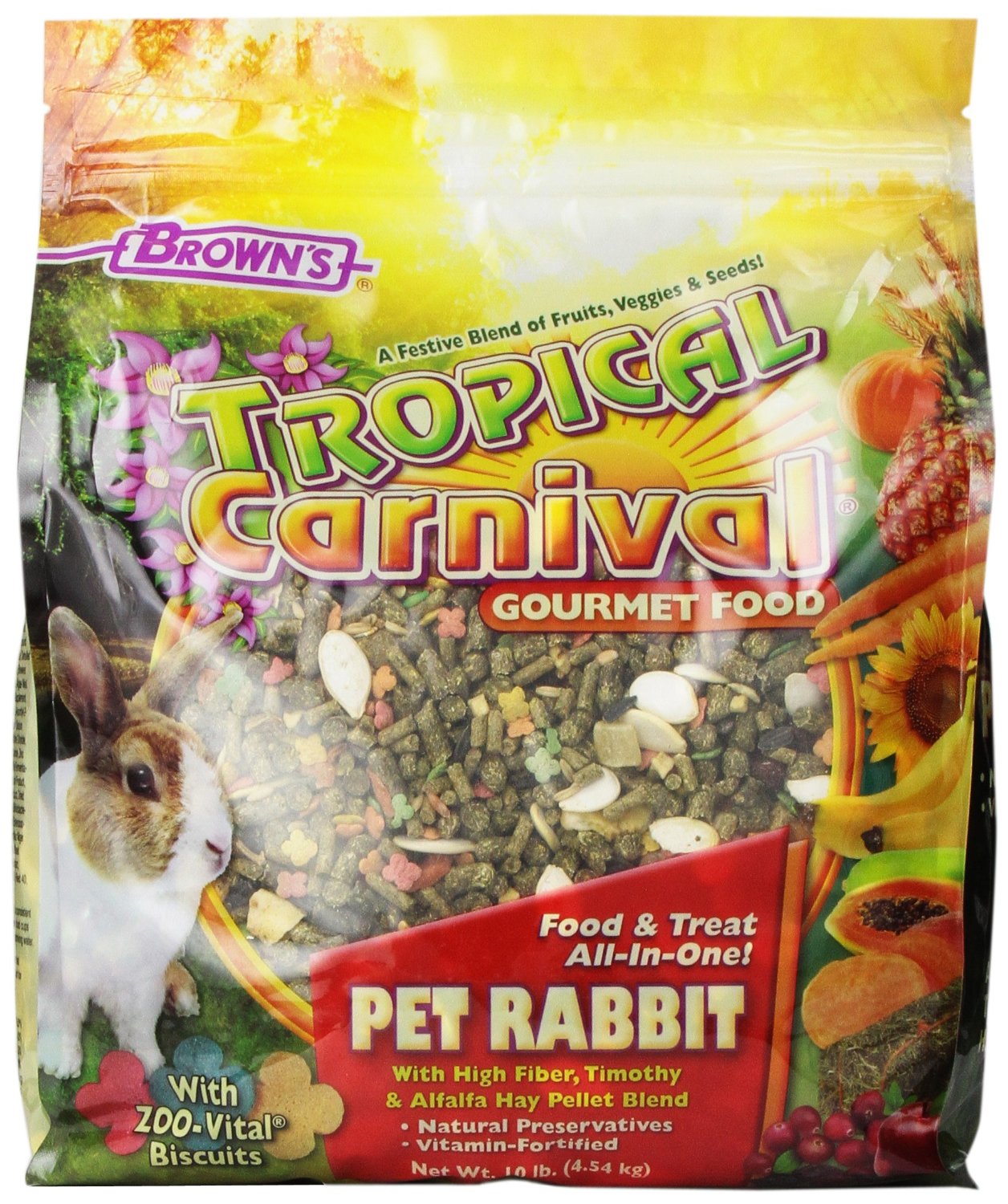 Rabbit Pet Lover: Tropical Carnival Rabbit Food, 10-Pound Package