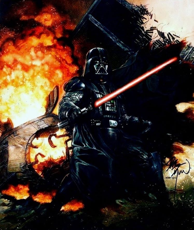 Darth Vader: poster darth vader con explosion de nave detras
