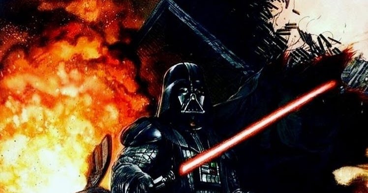 Darth Vader: poster darth vader con explosion de nave detras