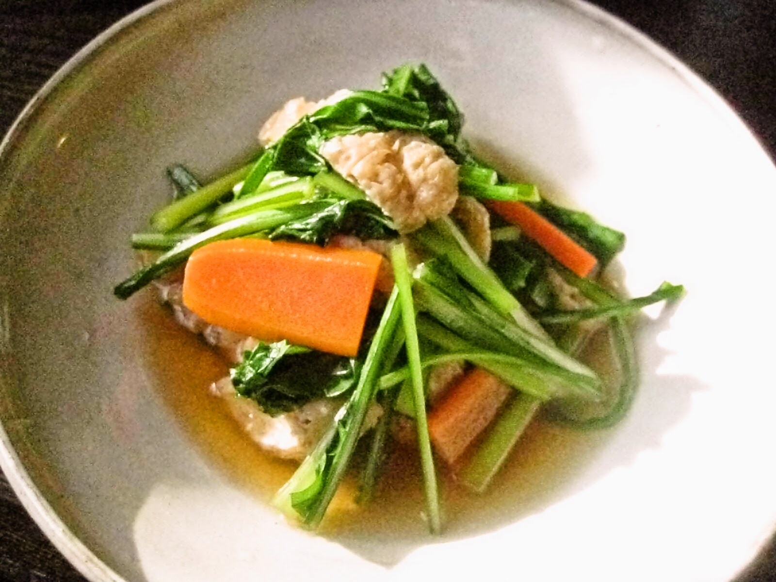 Recipes for Tom: Kabu no ha to ninjin, age no nibitashi / Japanese ...