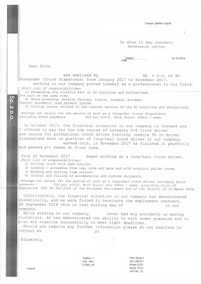 Trucking_EU: Reference Letter for Truck Driver