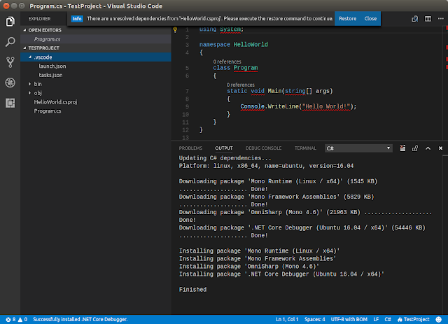 How to run .NET Core console application in VSCode on Ubuntu | My ...