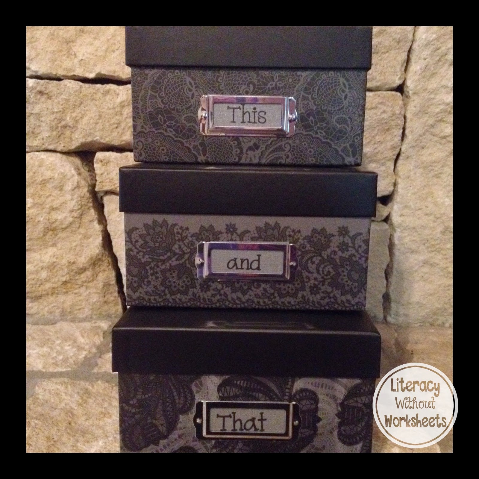 This and That Boxes for Organizing - Literacy Without Worksheets