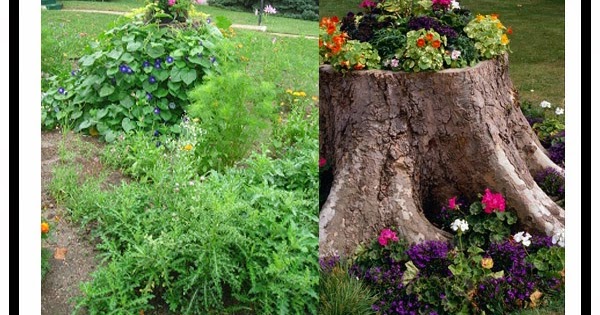 Living the Craft Life: 10 ways to decorate (hide) a tree stump in your yard