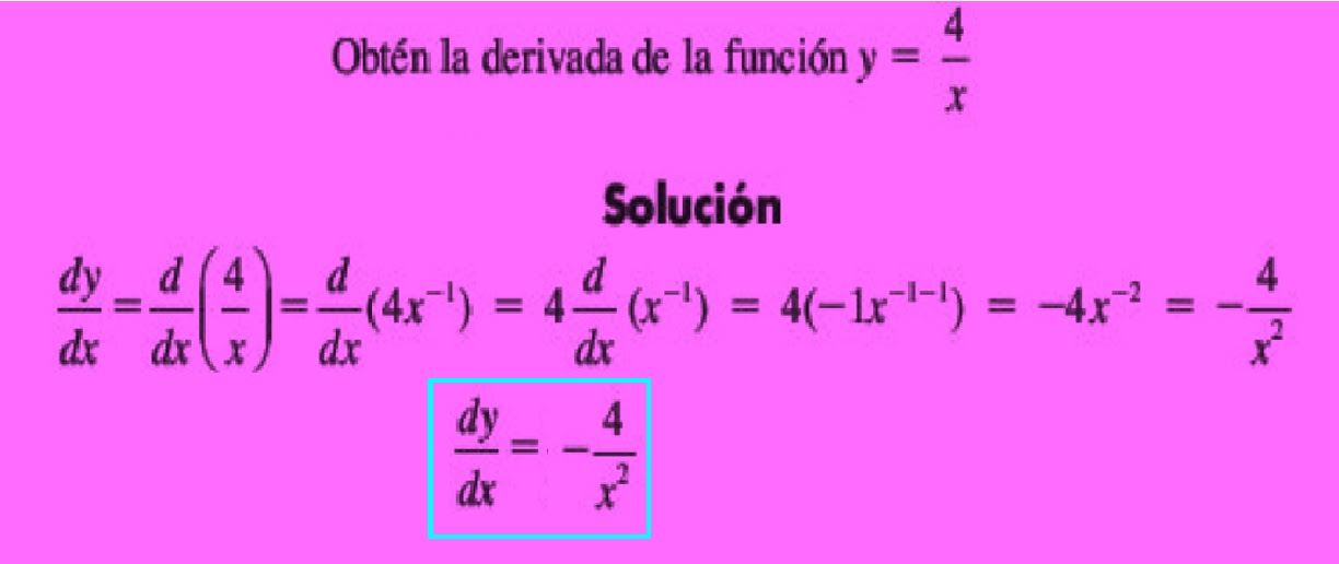 Derivadas Directas : DERIVADAS ALGEBRAICAS Y TRASCENDENTES