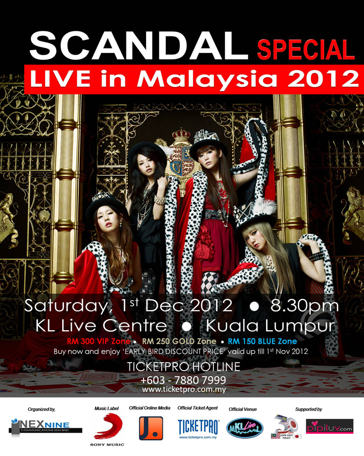 S C A N T A ♬: Scandal Concert Live in Malaysia Tickets details