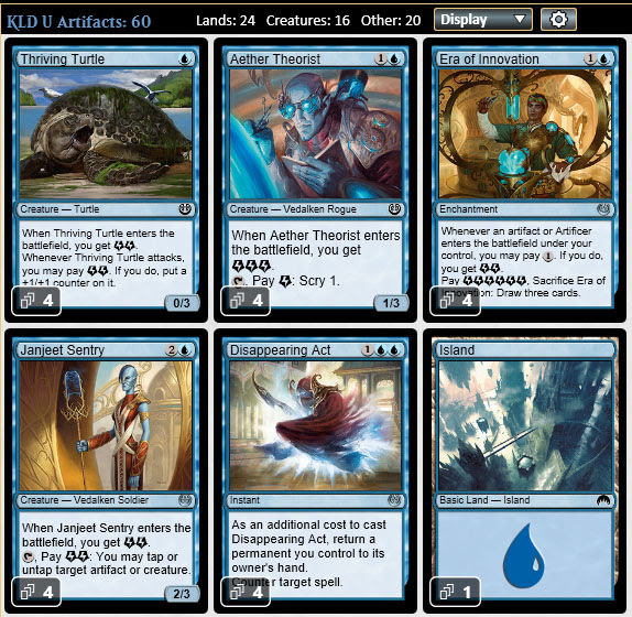 Magic the Gathering Adventures: Solitaire Standard: Kaladesh Mono-Blue ...