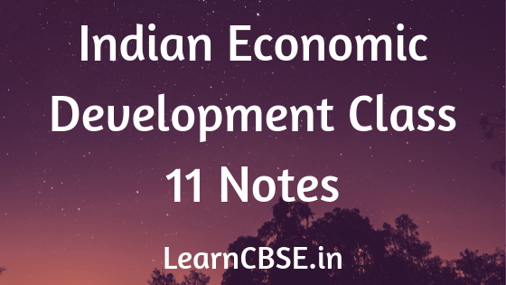 Indian Economic Development Class 11 Notes Chapter 1