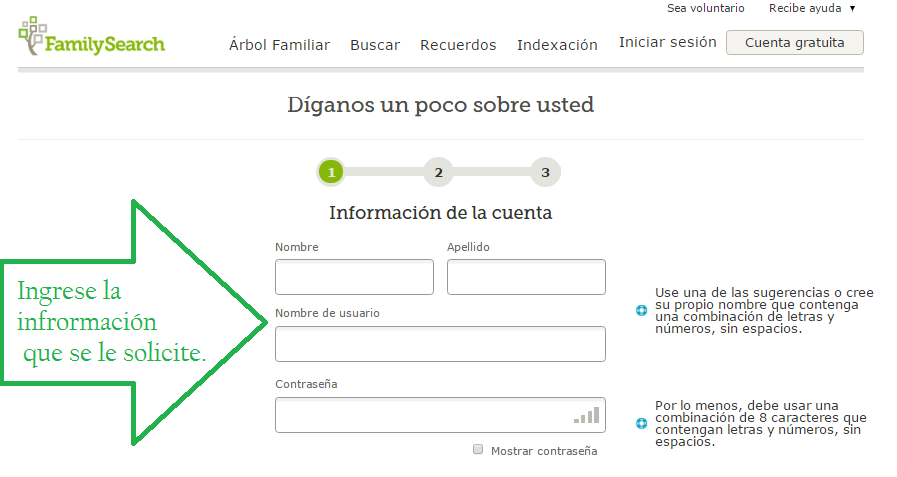 Nuevos en FamilySearch Indexing: Inscripcion en una Cuenta LDS