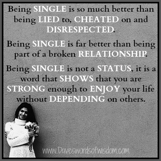 Daveswordsofwisdom.com: What being single means...