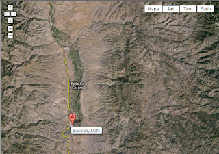 BACERAC SONORA MEXICO "LUGAR DONDE SE VE EL AGUA": Localización