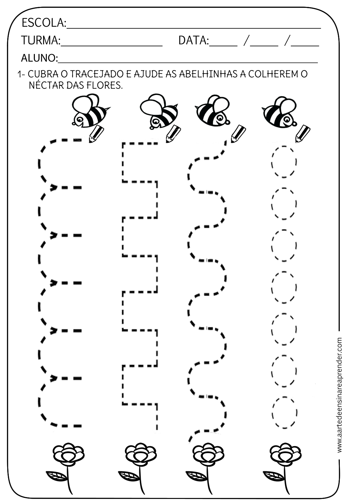 Atividade Tracejado Educação Infantil - RETOEDU