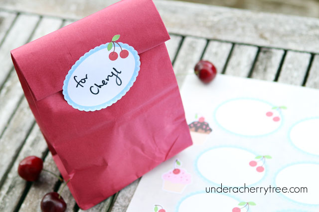 Under A Cherry Tree: Print-and-Cut Cherry Labels