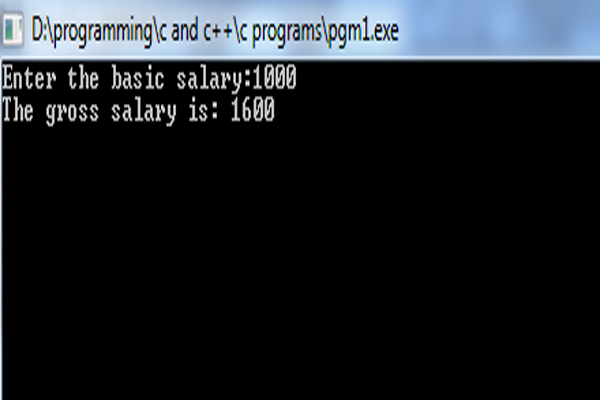 C Program 3 To Calculate The Gross Salary When The Basic Salary Is Entered Through Keyboard
