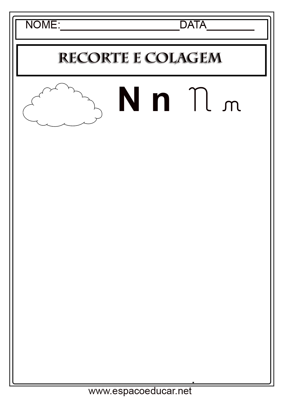 ATIVIDADES DE ALFABETIZAÇÃO RECORTE E COLAGEM COM AS LETRAS DO ALFABETO ...
