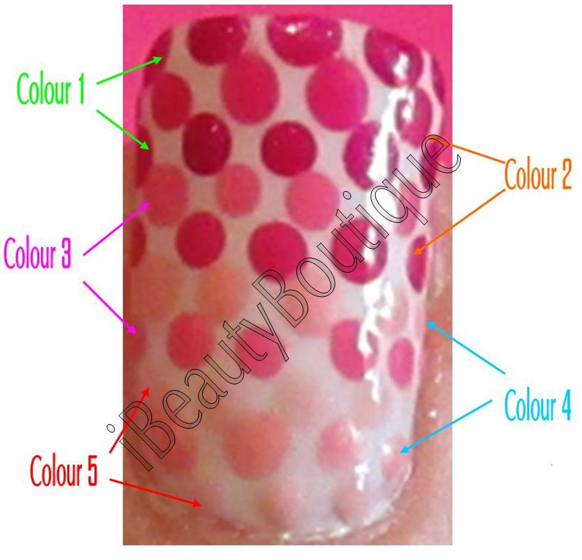 iBeautyBoutique: Pink Gradient Polka Dot Nails